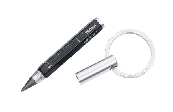 Keyring, multitasking pencil, 20km, black | TROIKA Germany GmbH